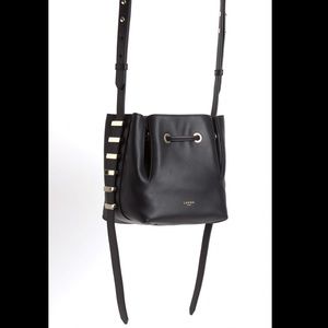 Luana Italy | Bags | Luana Italy Nico Mini Bucket Bag In Black Leather ...
